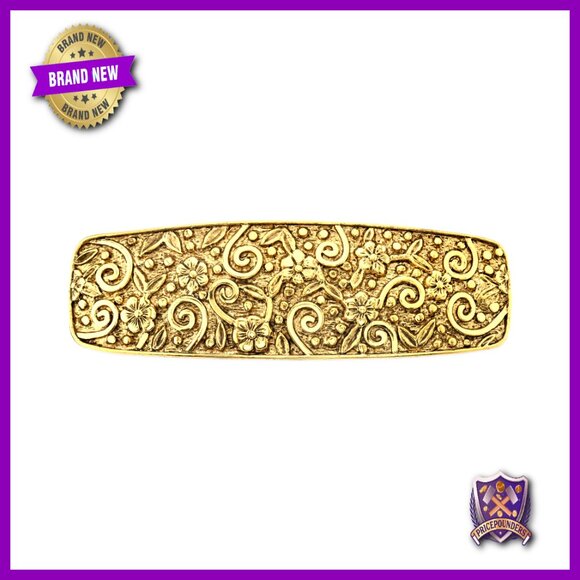 Jewelry | Goldtone Floral Hair Barrette Elegant Classic Chic French ...